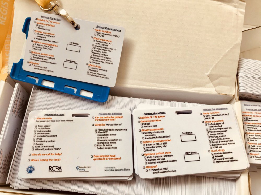 Portable emergency Rapid Sequence Induction (RSI) intubation checklist ...