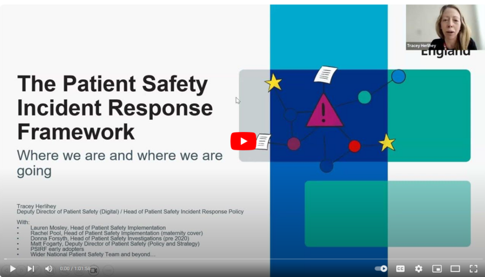 Patient Safety Incident Framework: Where we are and where we are going ...