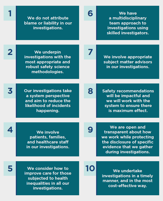 10 key principles for investigation (HSSIB, July 2024) - Investigations ...